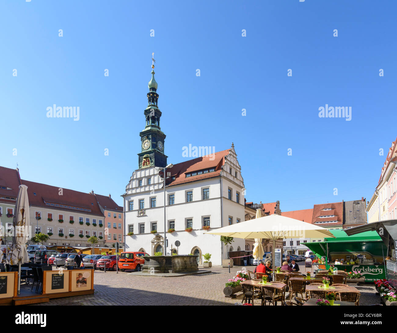 Pirna market square, town hall Germany Sachsen, Saxony Stock Photo - Alamy