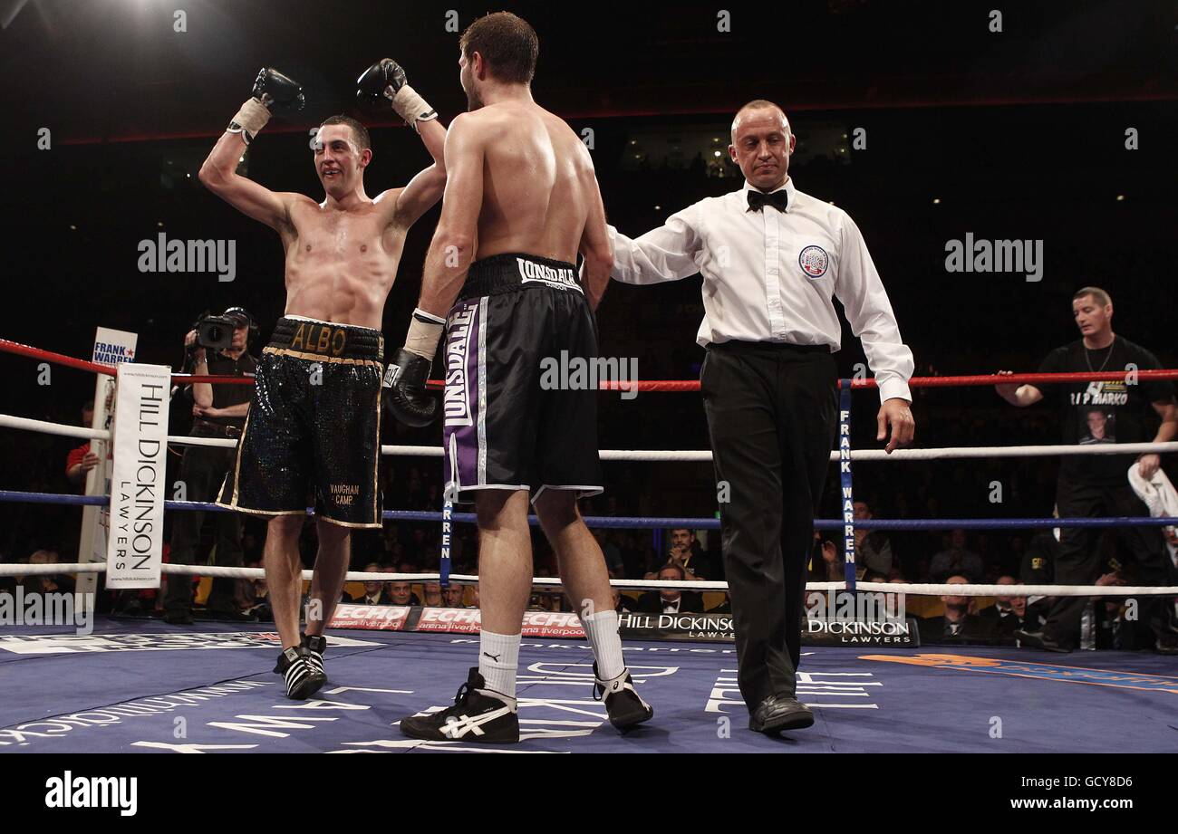 Joe Selkirk celebrates his victory over Steve O'Meara during the ...