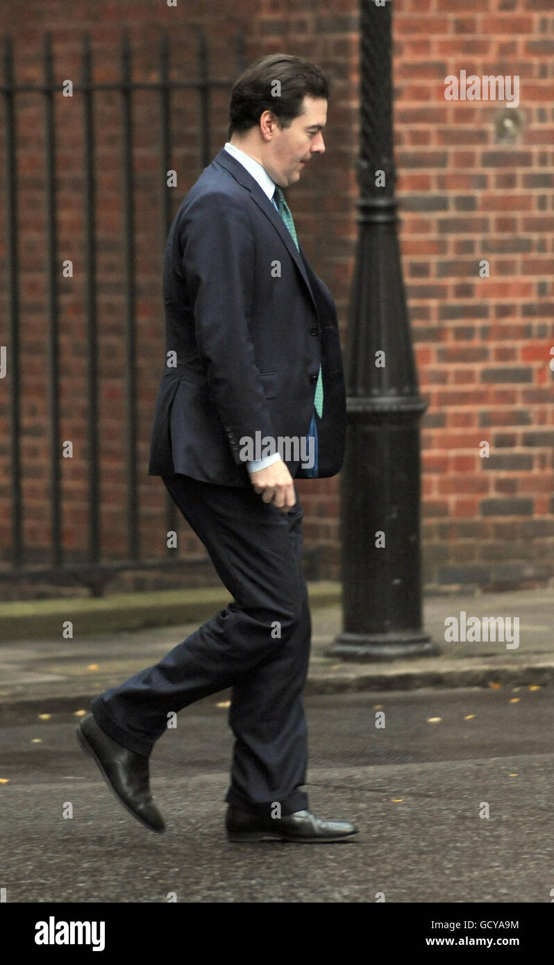 Chancellor George Osborne arrives for the weekly cabinet meeting at 10 ...