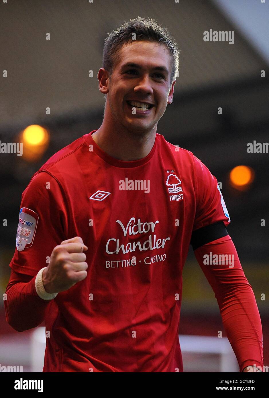 Nottingham forests luke chambers celebrates scoring his teams opening ...