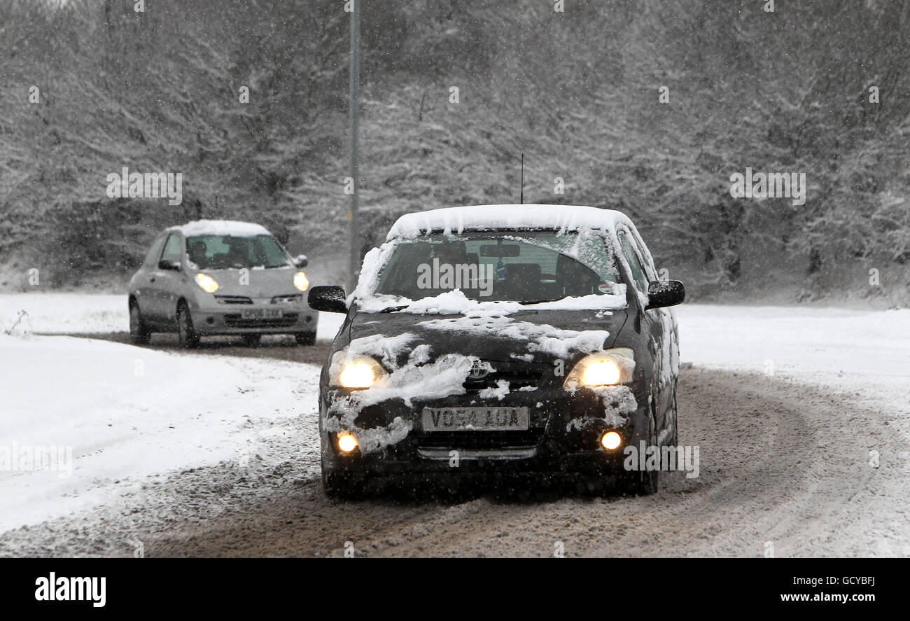 Traffic makes its way around Junction 7 of the M5 near Worcester ...