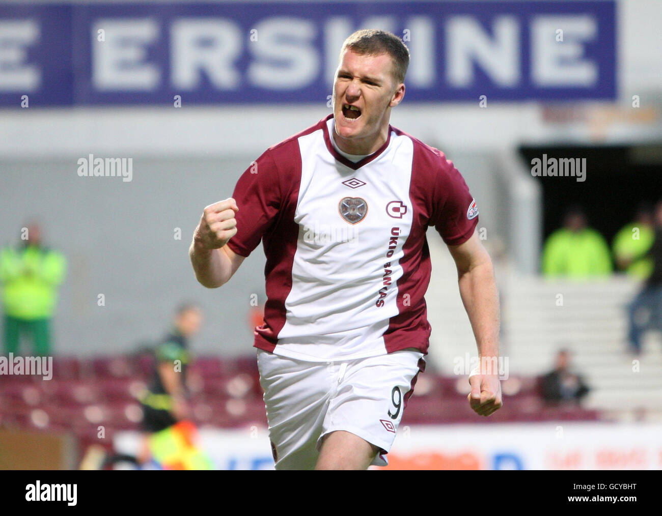 Heart of Midlothian's Kevin Kyle celebrates scoring from the penalty ...