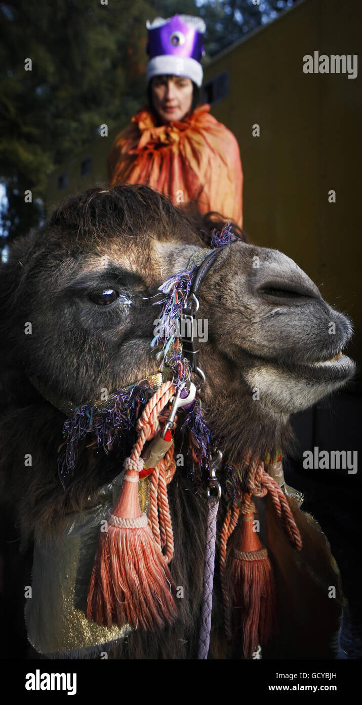 A nativity parade makes it's way up a road near the village of ...