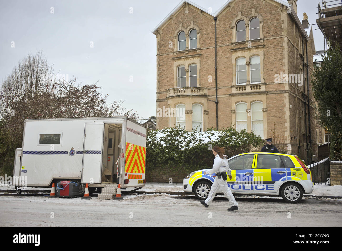 Police outside the ground floor flat in Clifton, Bristol, where Joanna ...