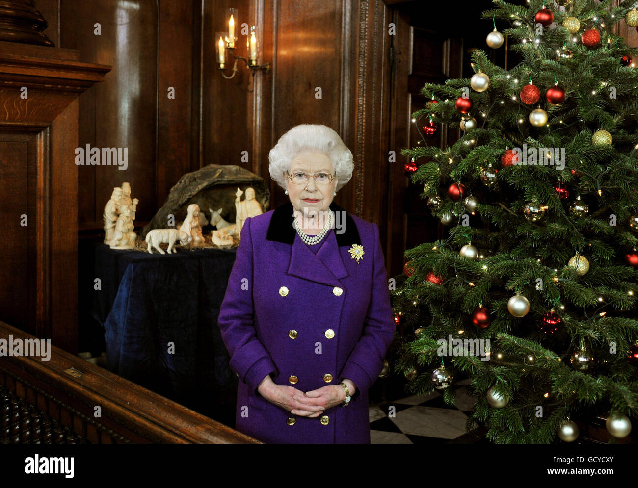 Queen Elizabeth II at the recording of her Christmas Day broadcast to ...