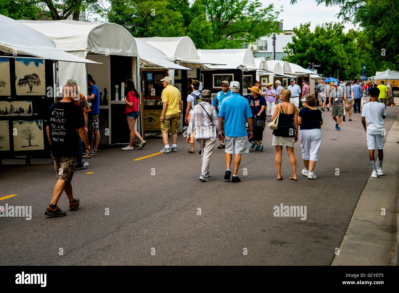 Street scene of Cherry Creek Art Festival in Denver Colorado Stock ...