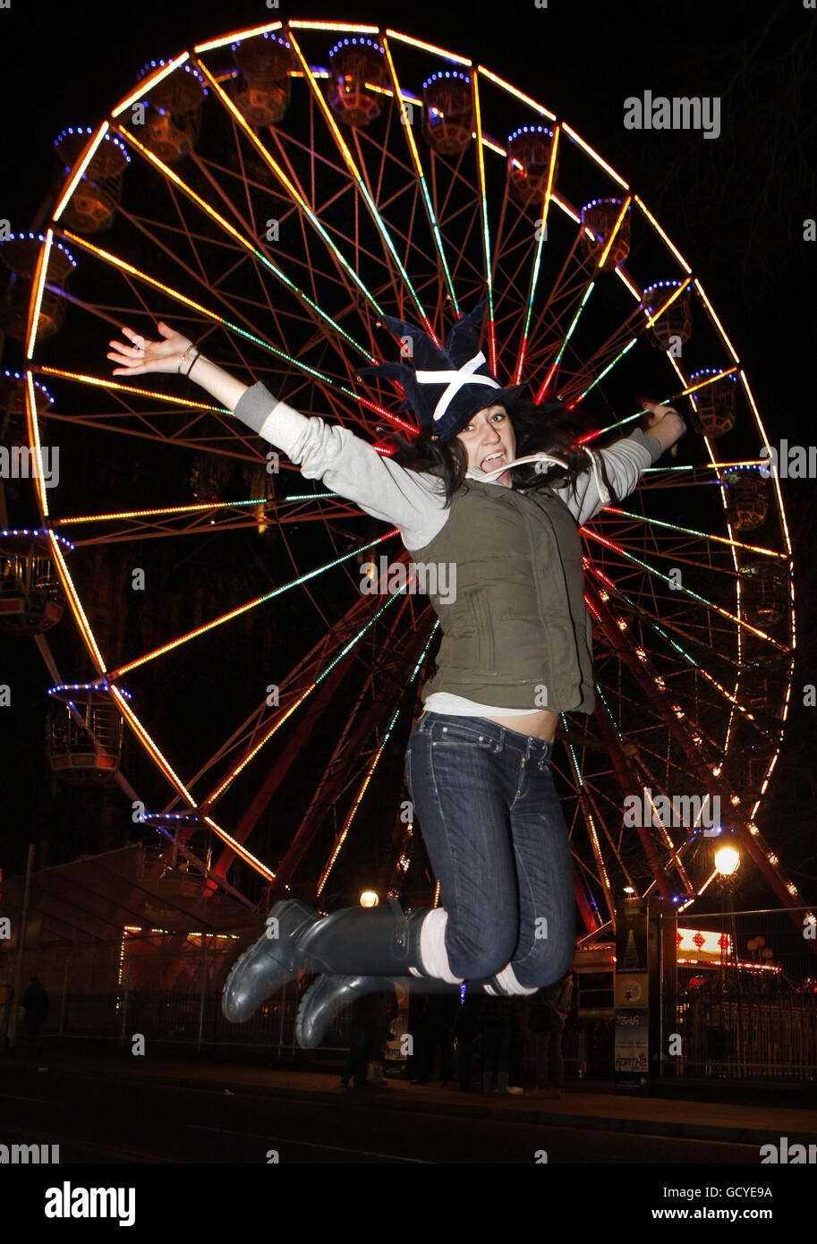 Anna heath enjoys hogmanay celebrations in edinburgh hi-res stock ...