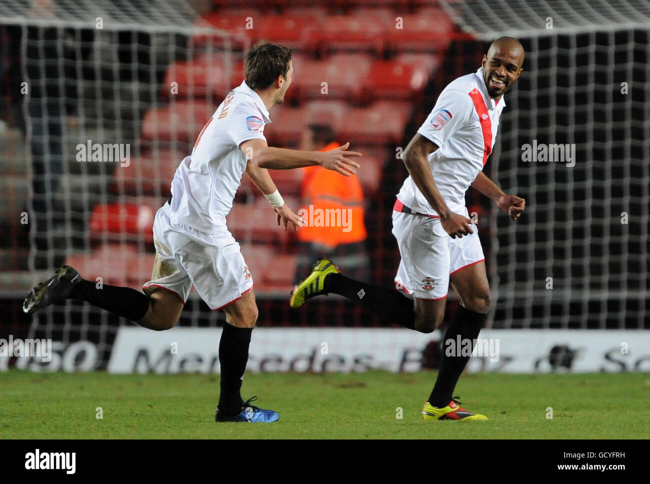 Southampton's Guly Do Prado (right) celebrates his goal with Morgan ...