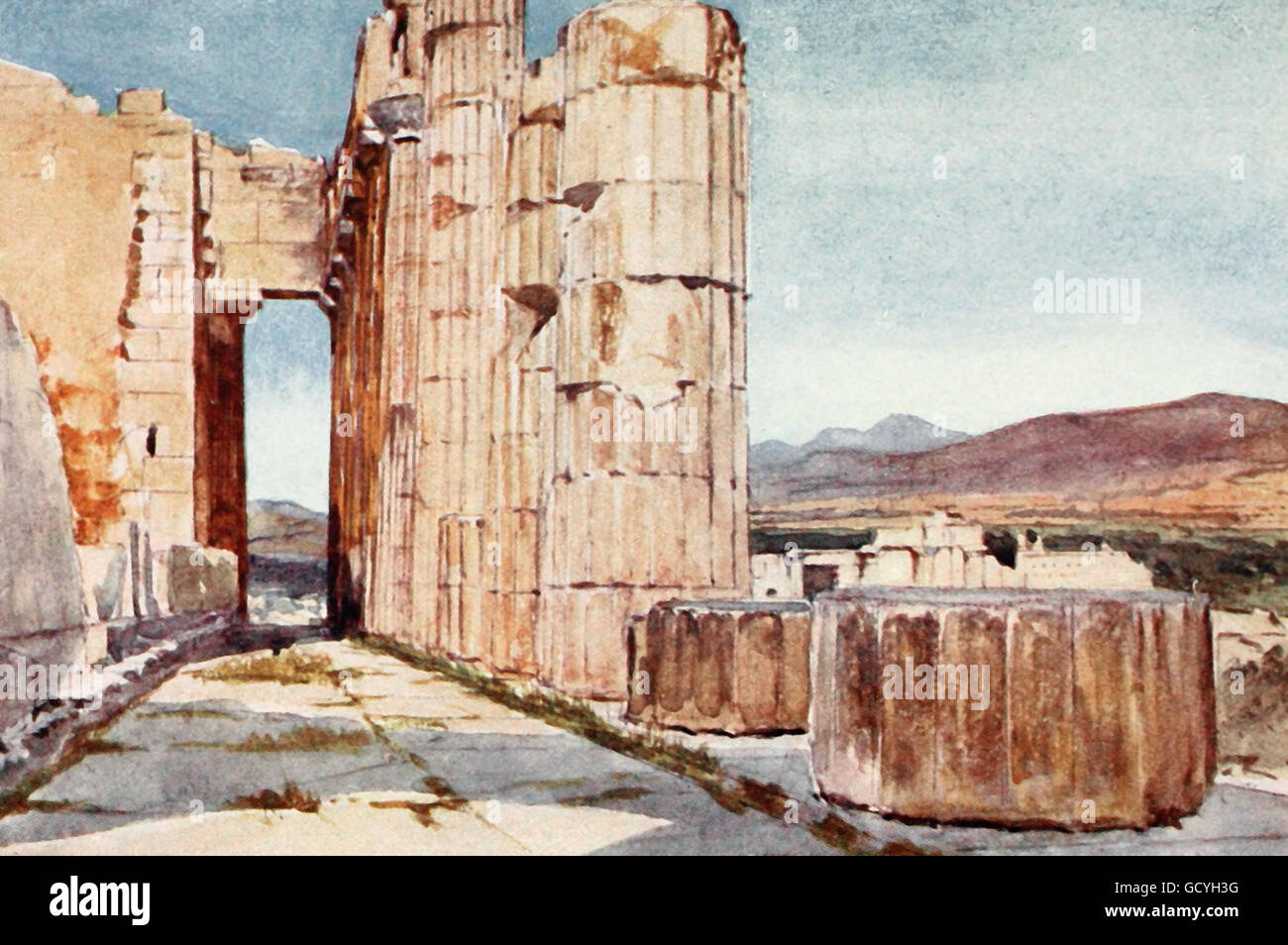 Vista of the Northern Peristyle of the Parthenon, looking Westward ...