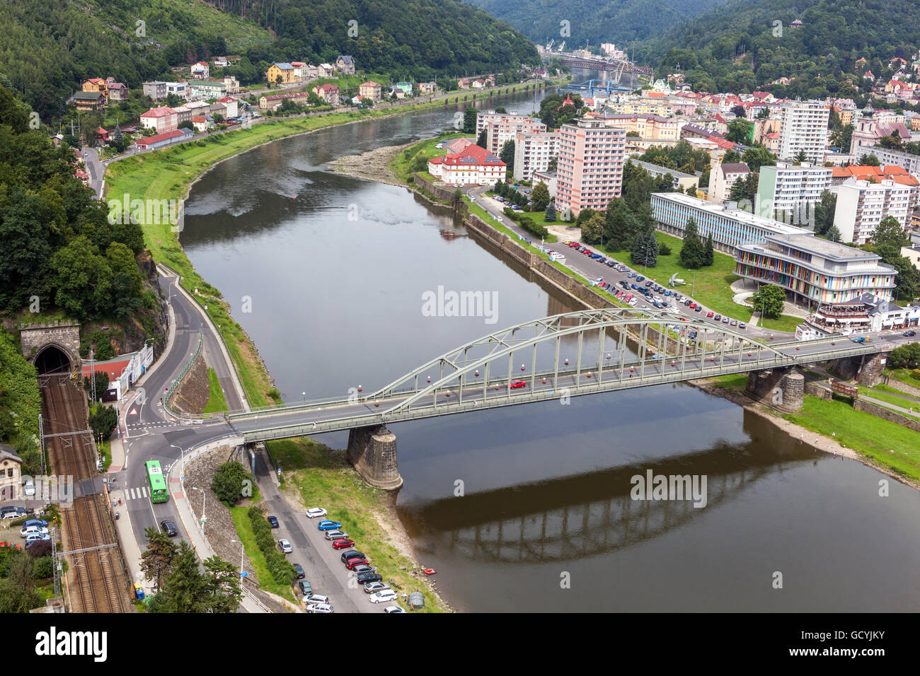 Elbe river valley, Decin bridge, Czech Republic Stock Photo - Alamy