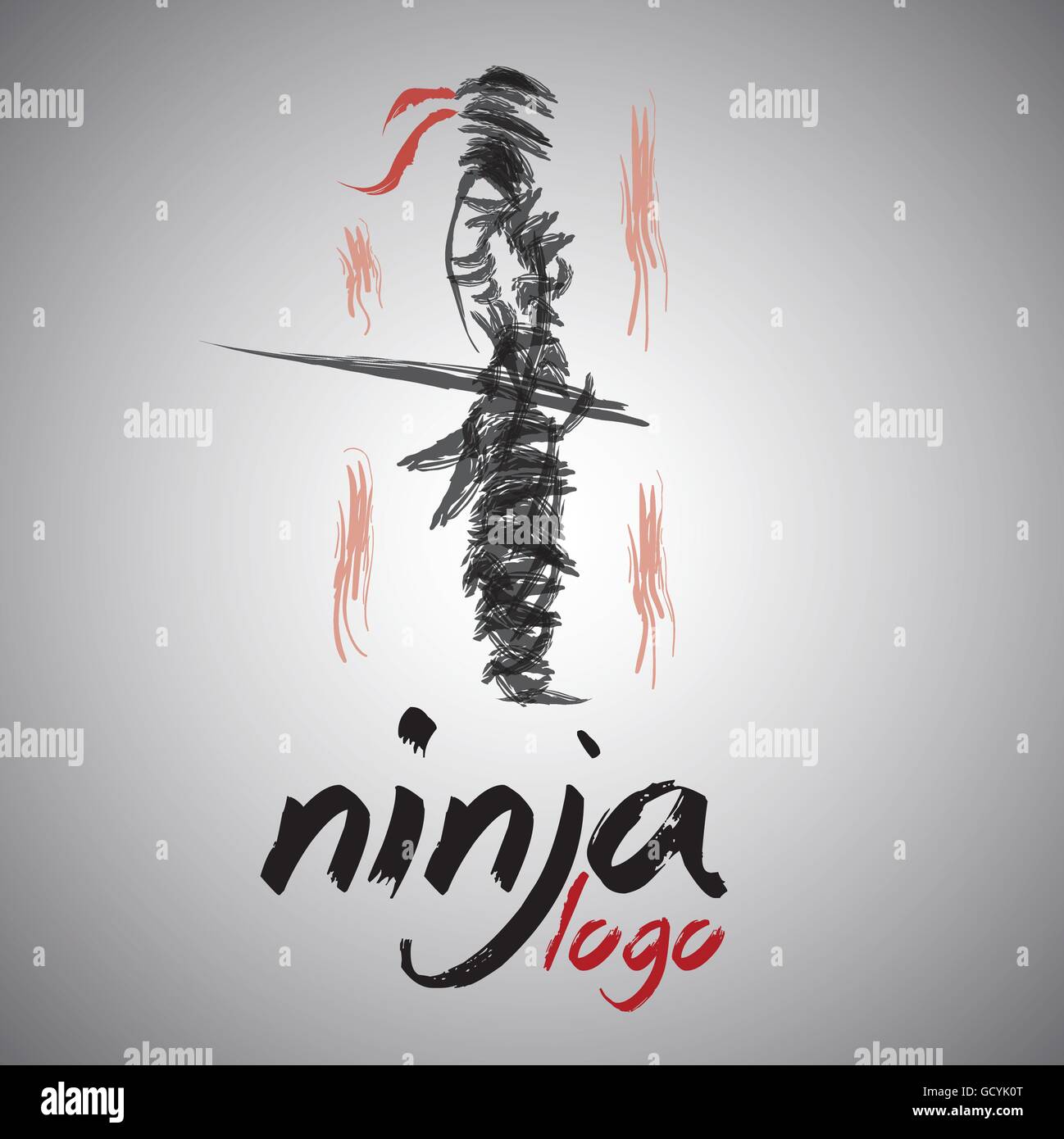 ninja logo designed in a simple way so it can be use for multiple ...
