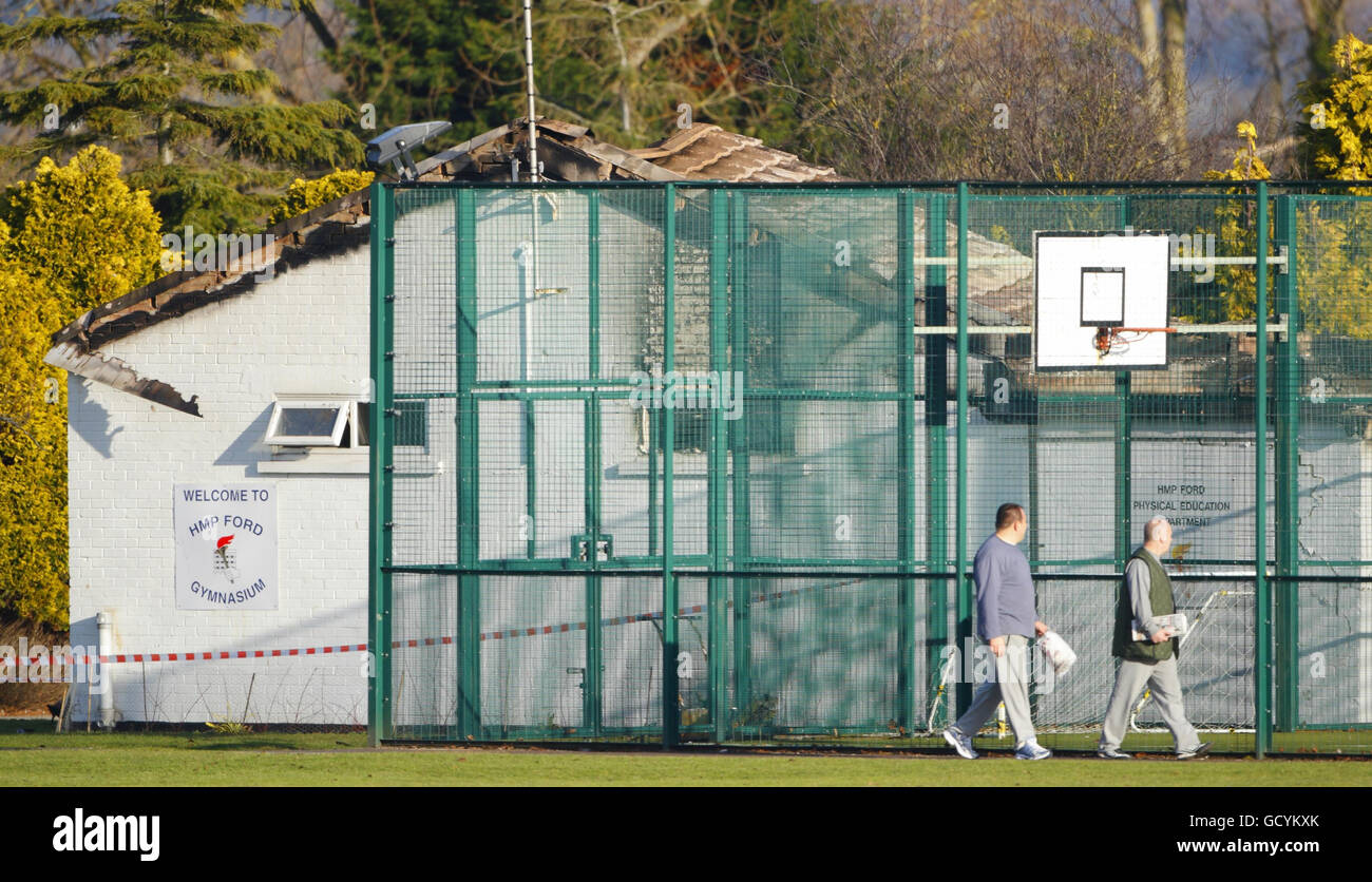 Inmates riot at HMP Ford Stock Photo - Alamy