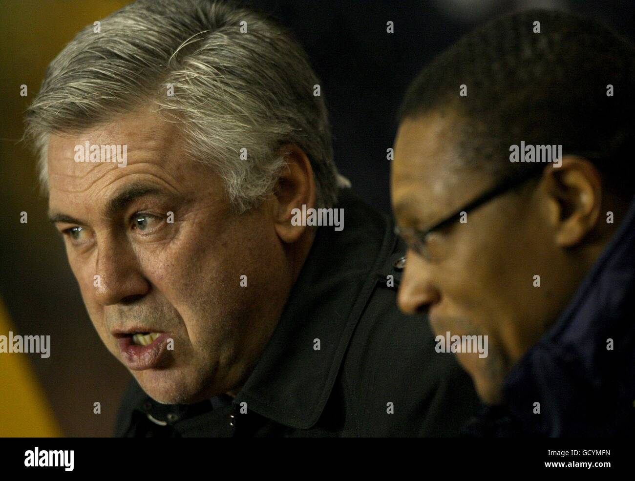 Chelsea manager Carlo Ancelotti (left) and Assistant Manager Michael ...