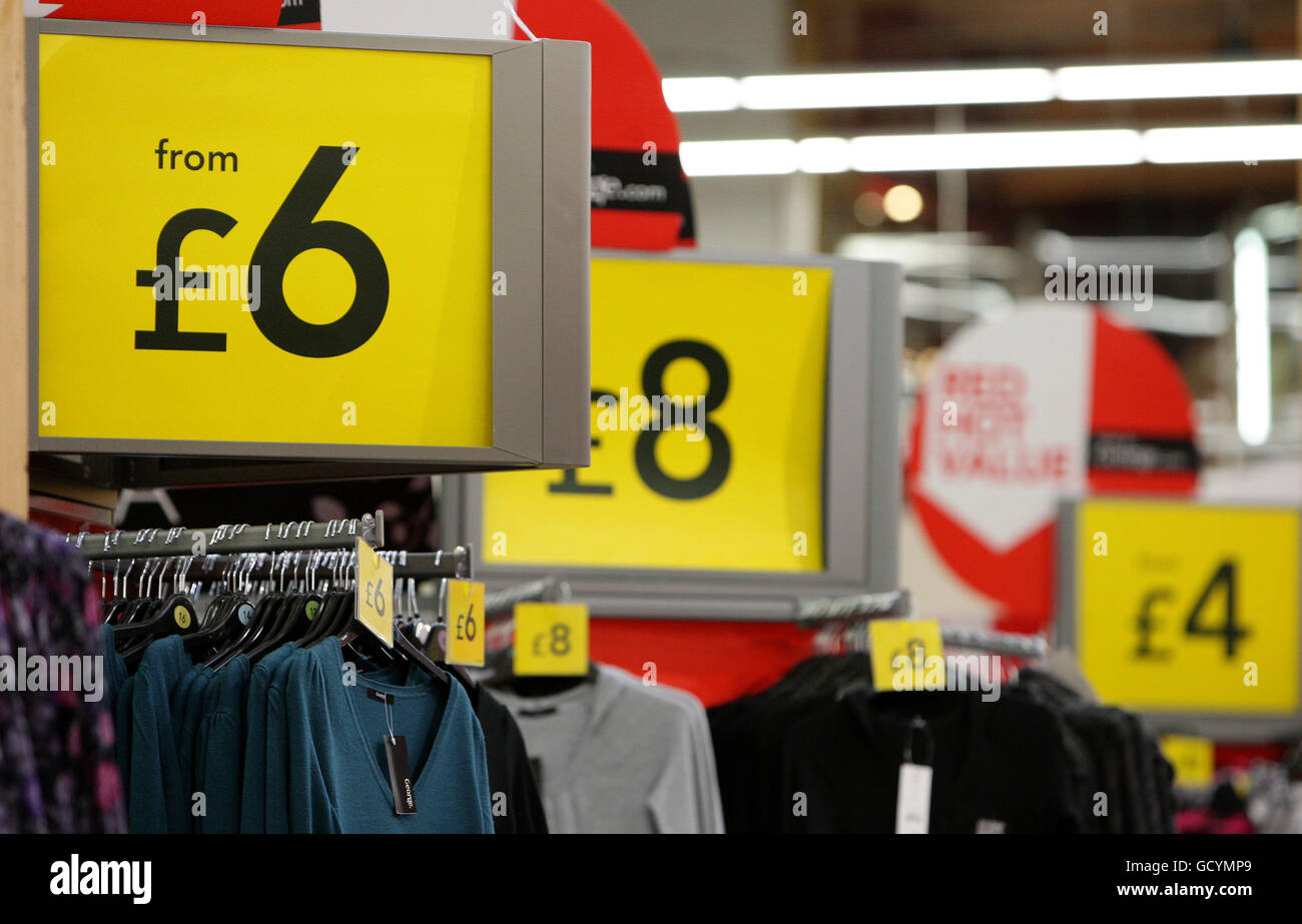 Clothes for sale at an asda supermarket in oldham hi-res stock ...