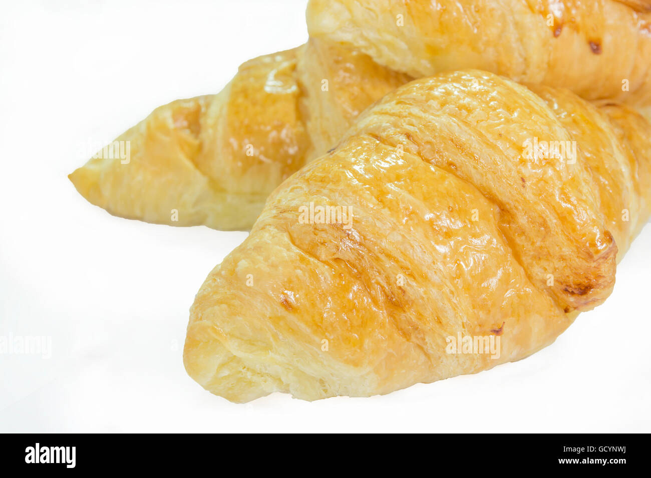 Single Butter Croissant isolated on white - clipping path included ...
