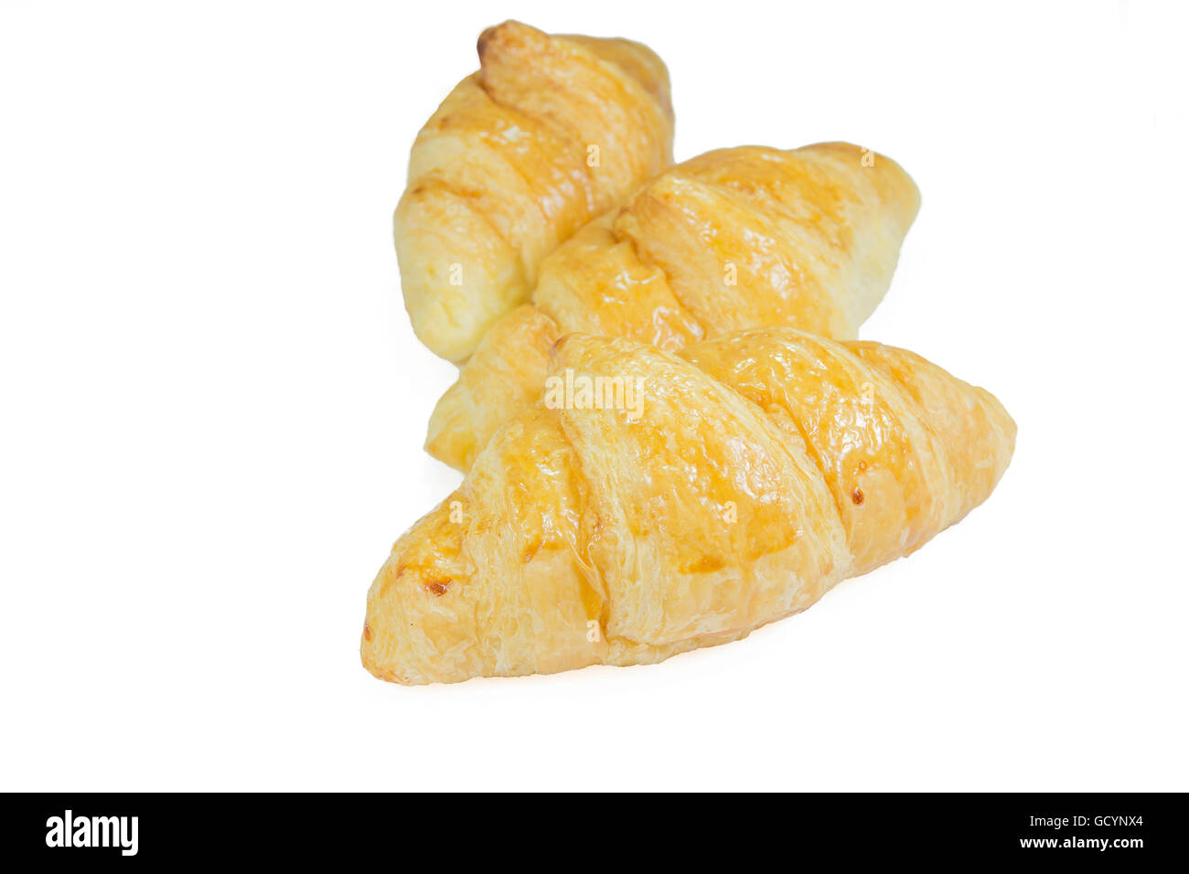 Single Butter Croissant isolated on white - clipping path included ...