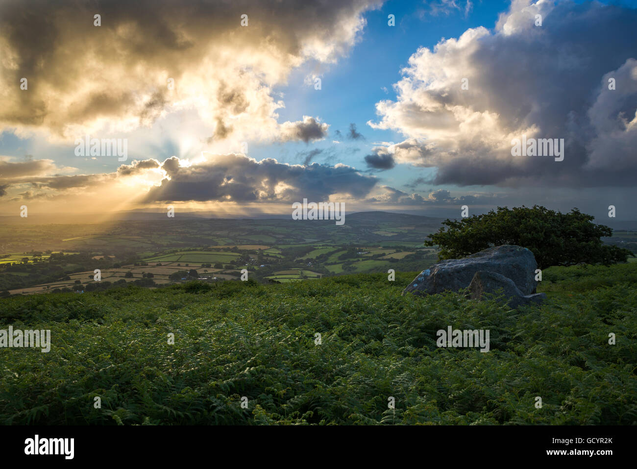 A beautiful sunrise over the cornish landscape ,as seen from Caradon ...