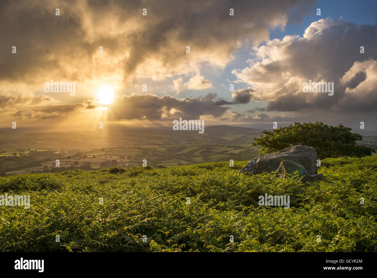 A beautiful sunrise over the cornish landscape ,as seen from Caradon ...