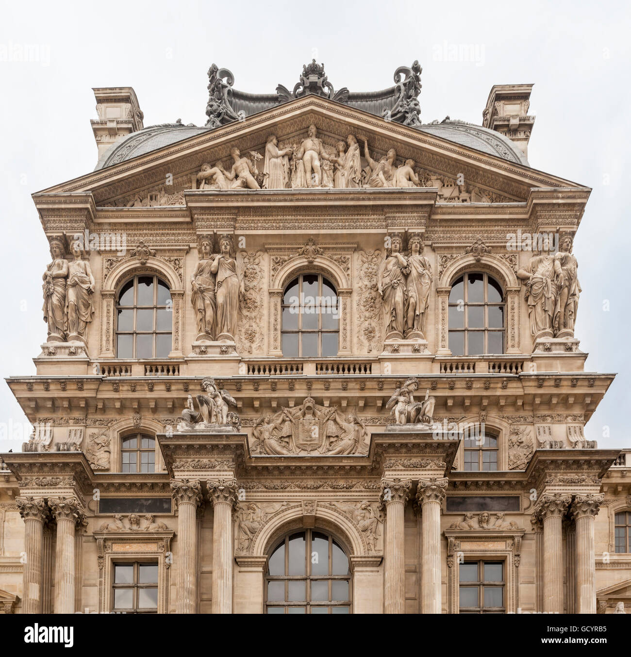 Louvre museum facade sculptures columns hi-res stock photography and ...