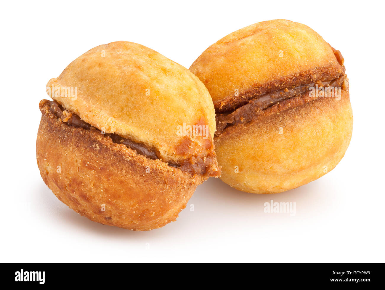 walnut shaped cookies isolated Stock Photo - Alamy