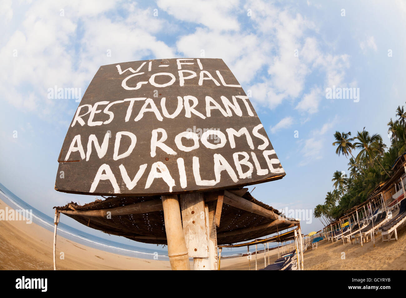 goa beach sign Stock Photo - Alamy