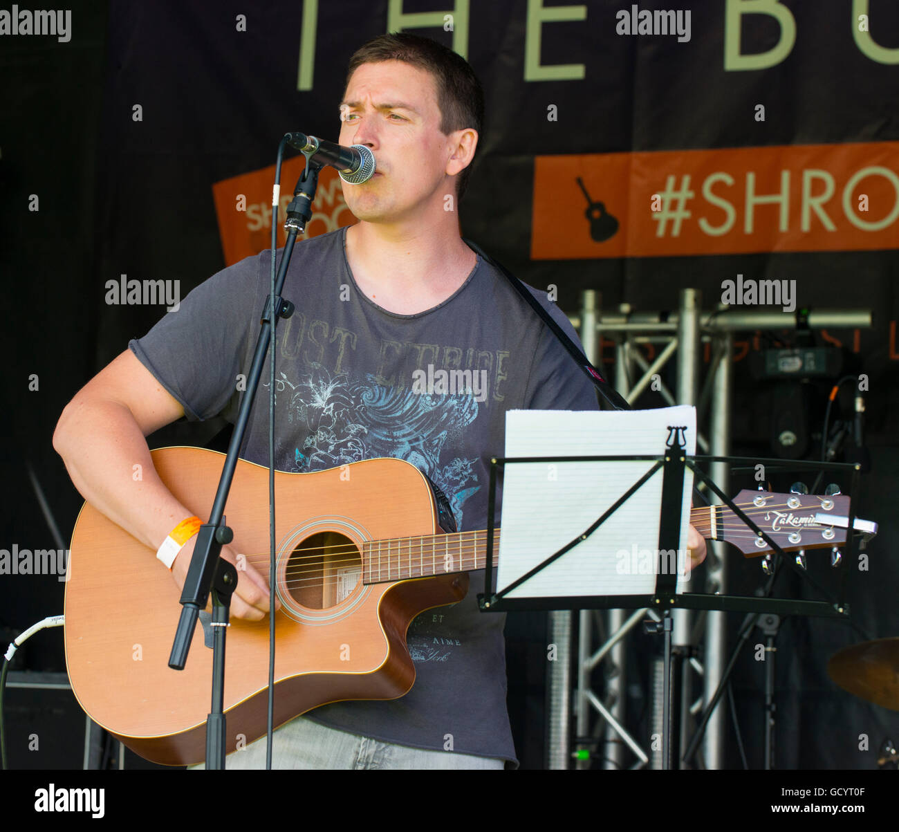 Tom Hayward performing with the Common Sounds at the 2016 Shrewsbury ...