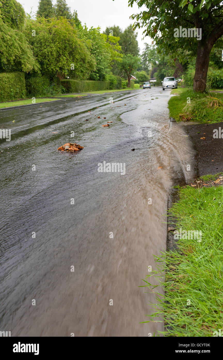 fast flowing stream produced after torrential thunder and sheets of ...