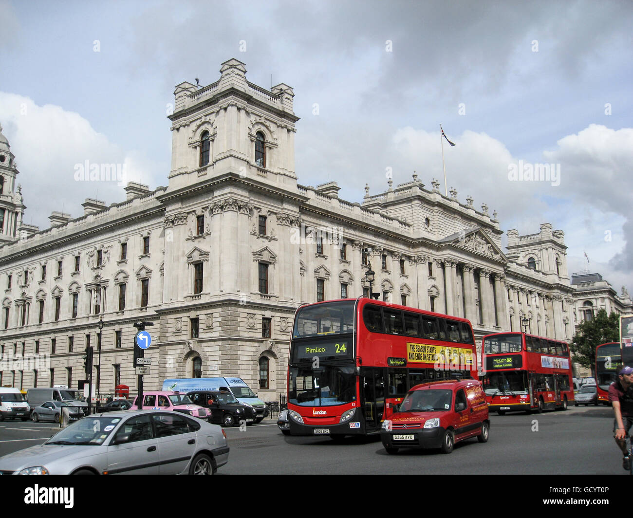 Red Buses Historical London, England Stock Photo - Alamy