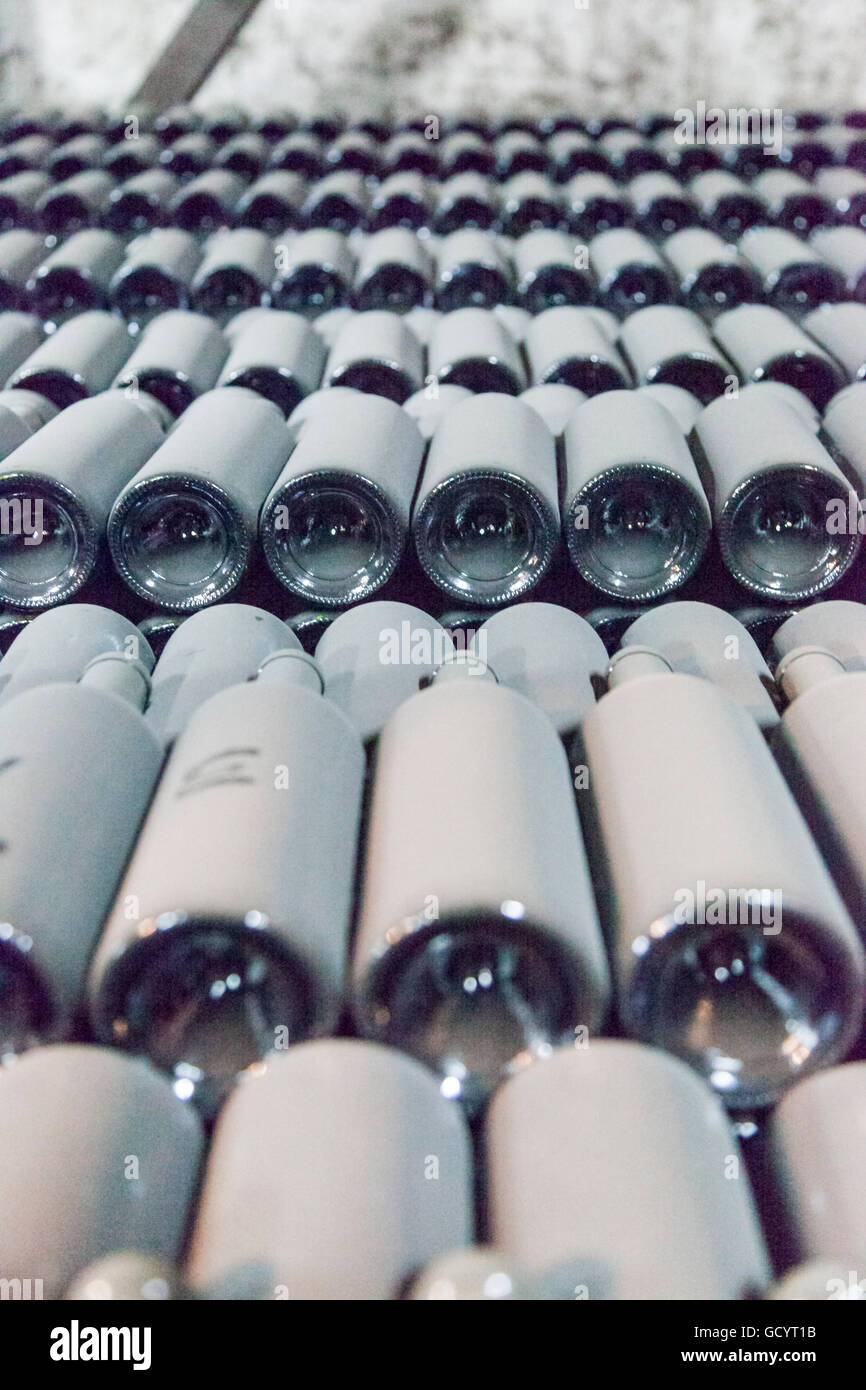 Dusty Wine Bottles in a Winery in Santiago do Chile Stock Photo - Alamy