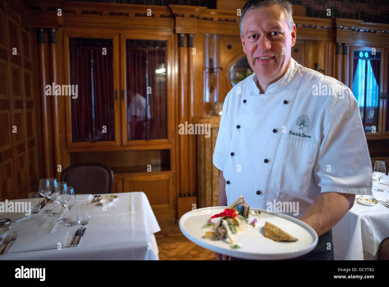 Chef Patrick Devos portrait in Patrick Devos Restaurant Bruges, Brugge ...