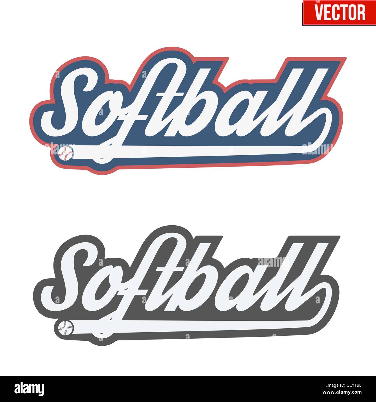 Vintage softball labels and badges Stock Vector Image & Art - Alamy
