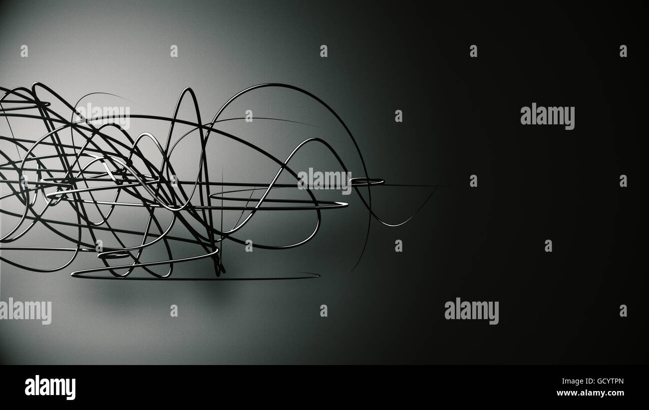 waved organic lines on gradient background, black colour and steel ...