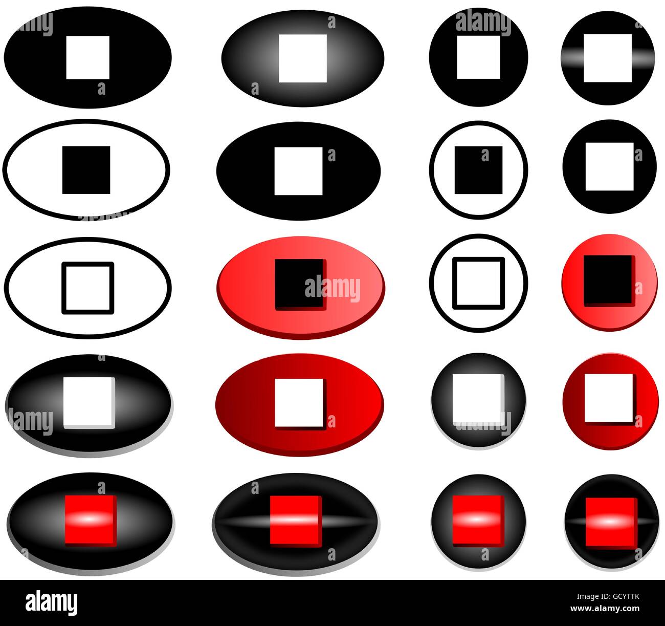 Stop icon -button, stop button icon Vector Illustration Stock Vector ...