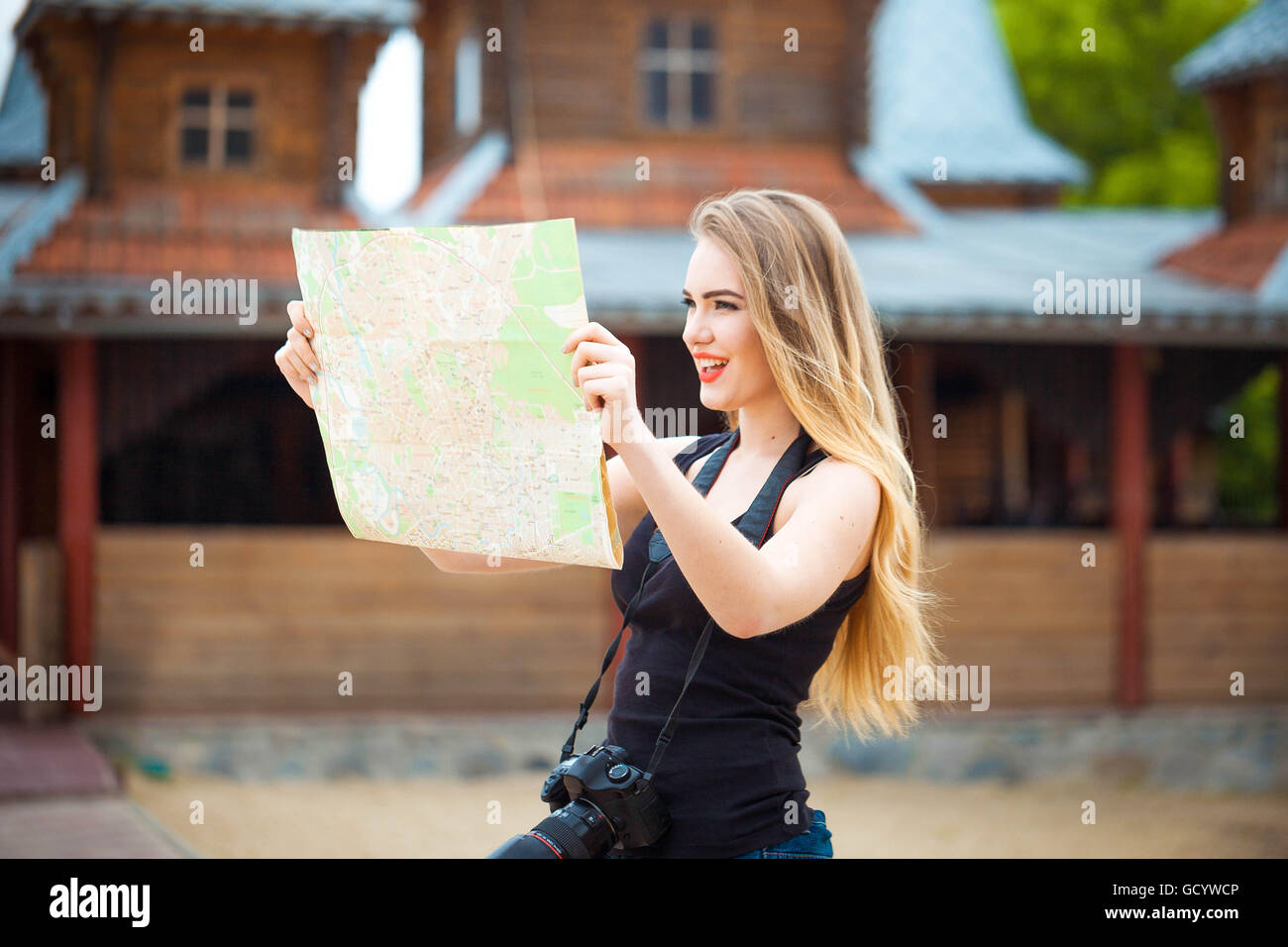 Young traveler searching road Stock Photo - Alamy