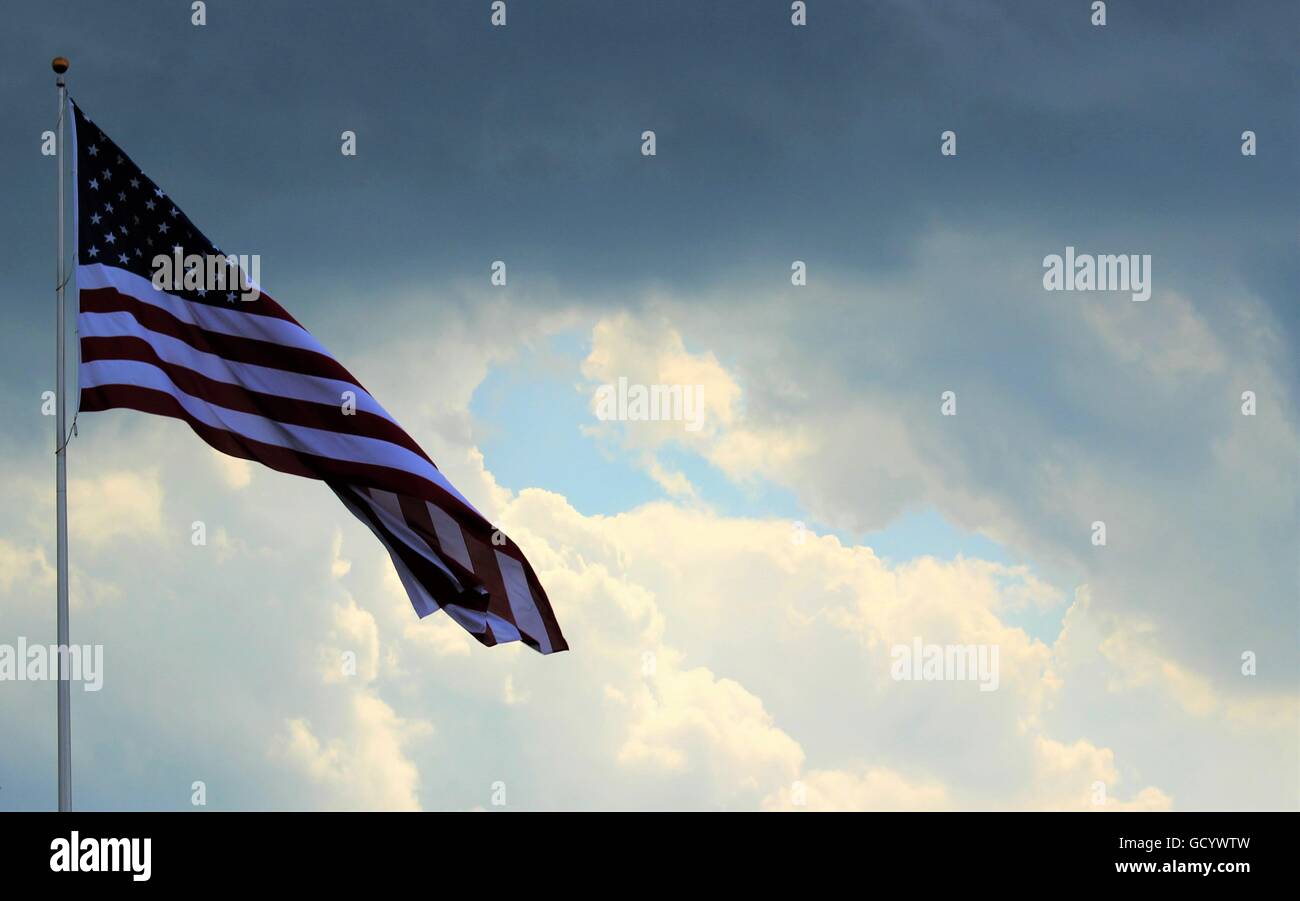 American flag blowing in the wind hi-res stock photography and images ...