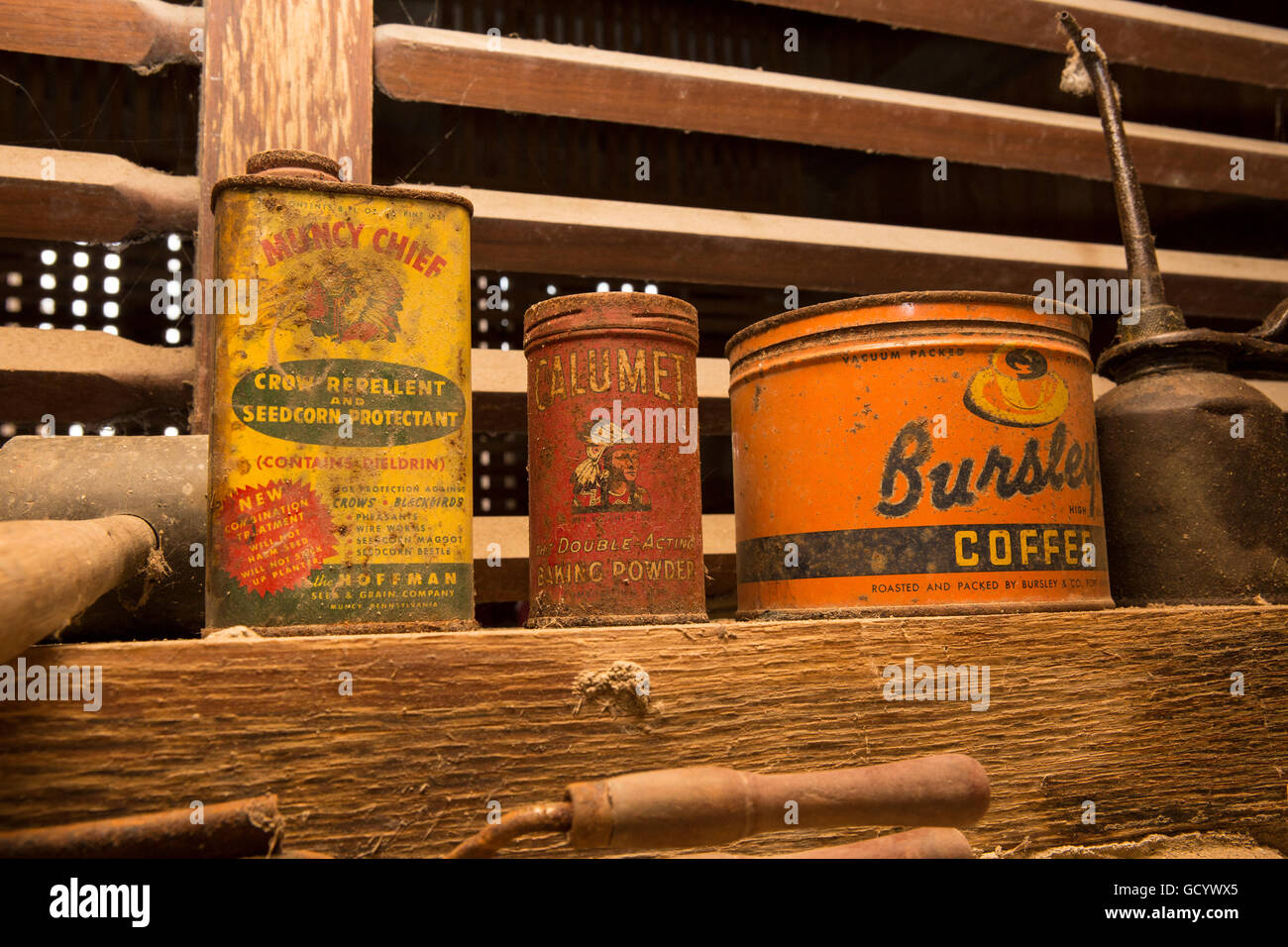 Old product containers Stock Photo - Alamy