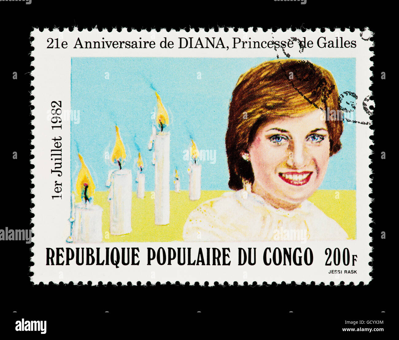 Postage stamp from the Congo depicting Princess Diana, issued for her ...