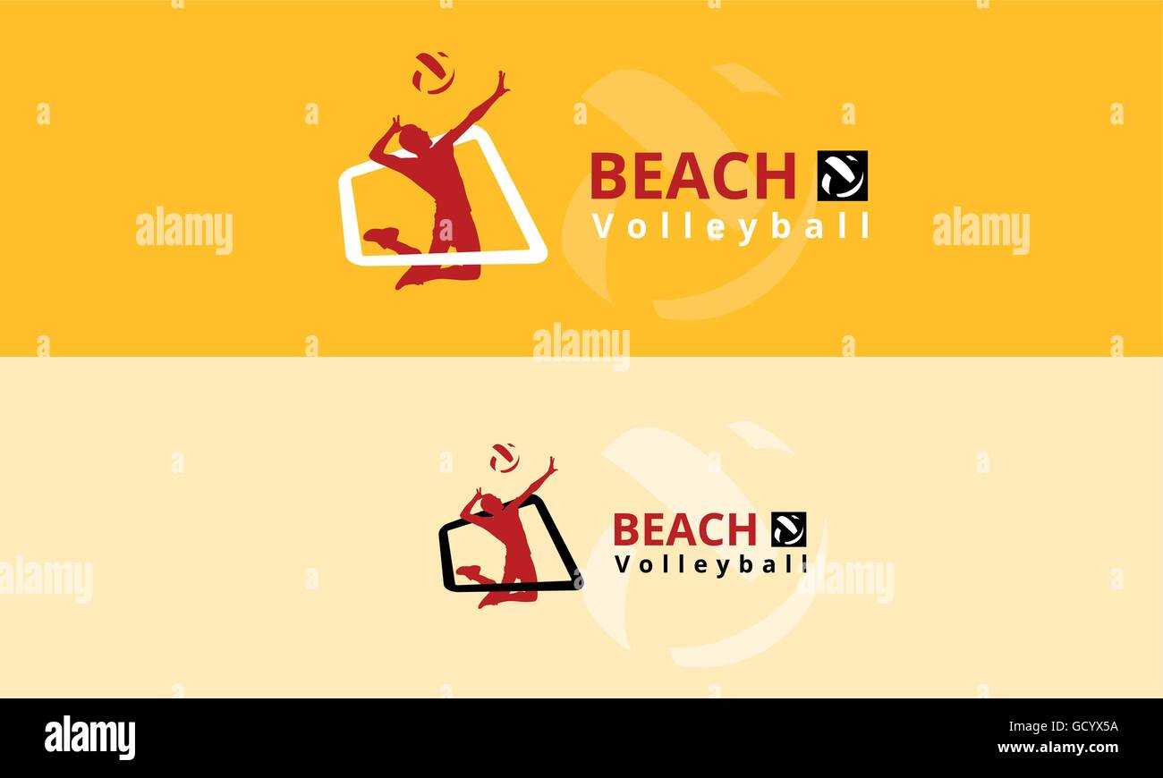 Beach volleyball label badge logo hi-res stock photography and images ...