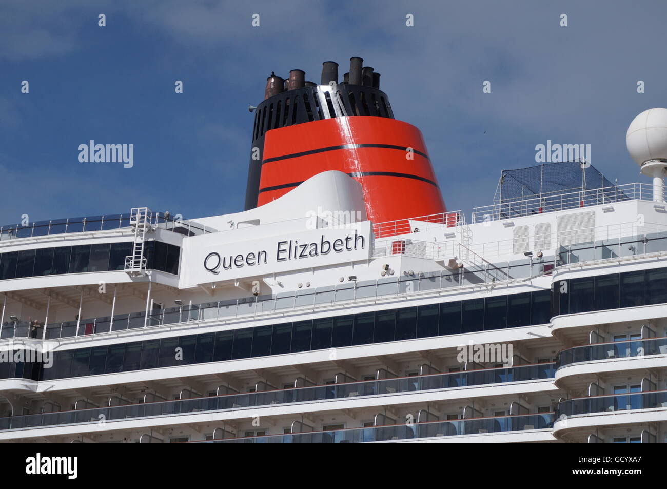 Close-up of the Queen Elizabeth cruise liner Stock Photo - Alamy