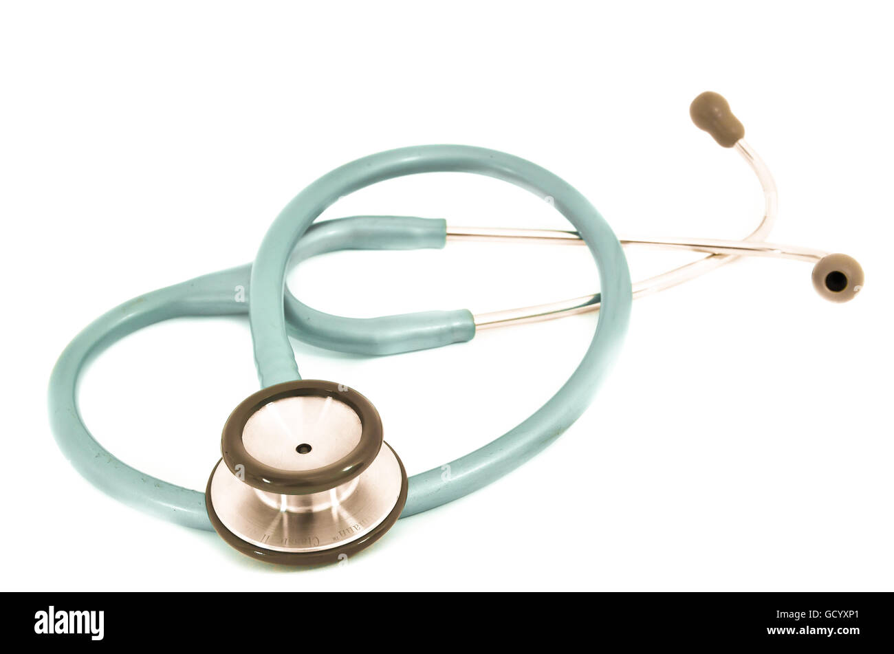 Blue stethoscope isolated on white Stock Photo - Alamy