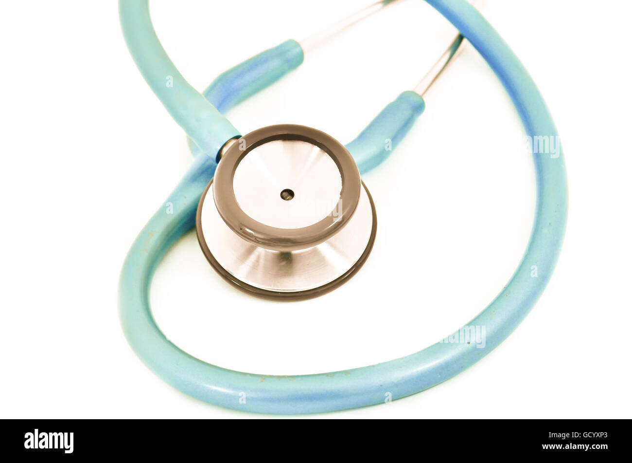 Blue stethoscope isolated on white Stock Photo - Alamy