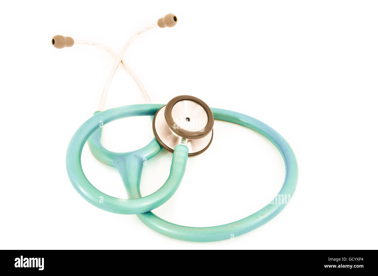 Blue stethoscope isolated on white Stock Photo - Alamy