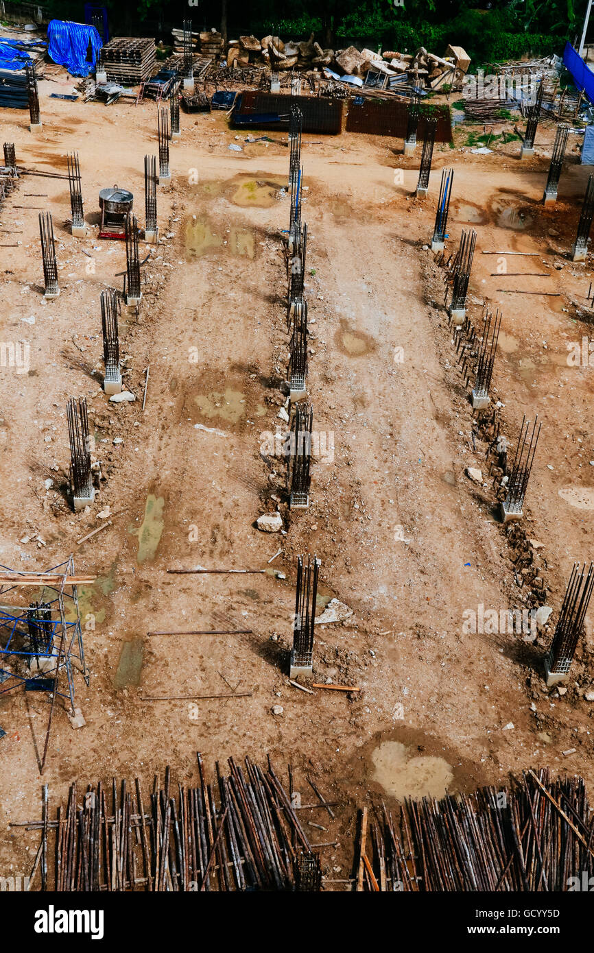 building under construction with workers Stock Photo - Alamy