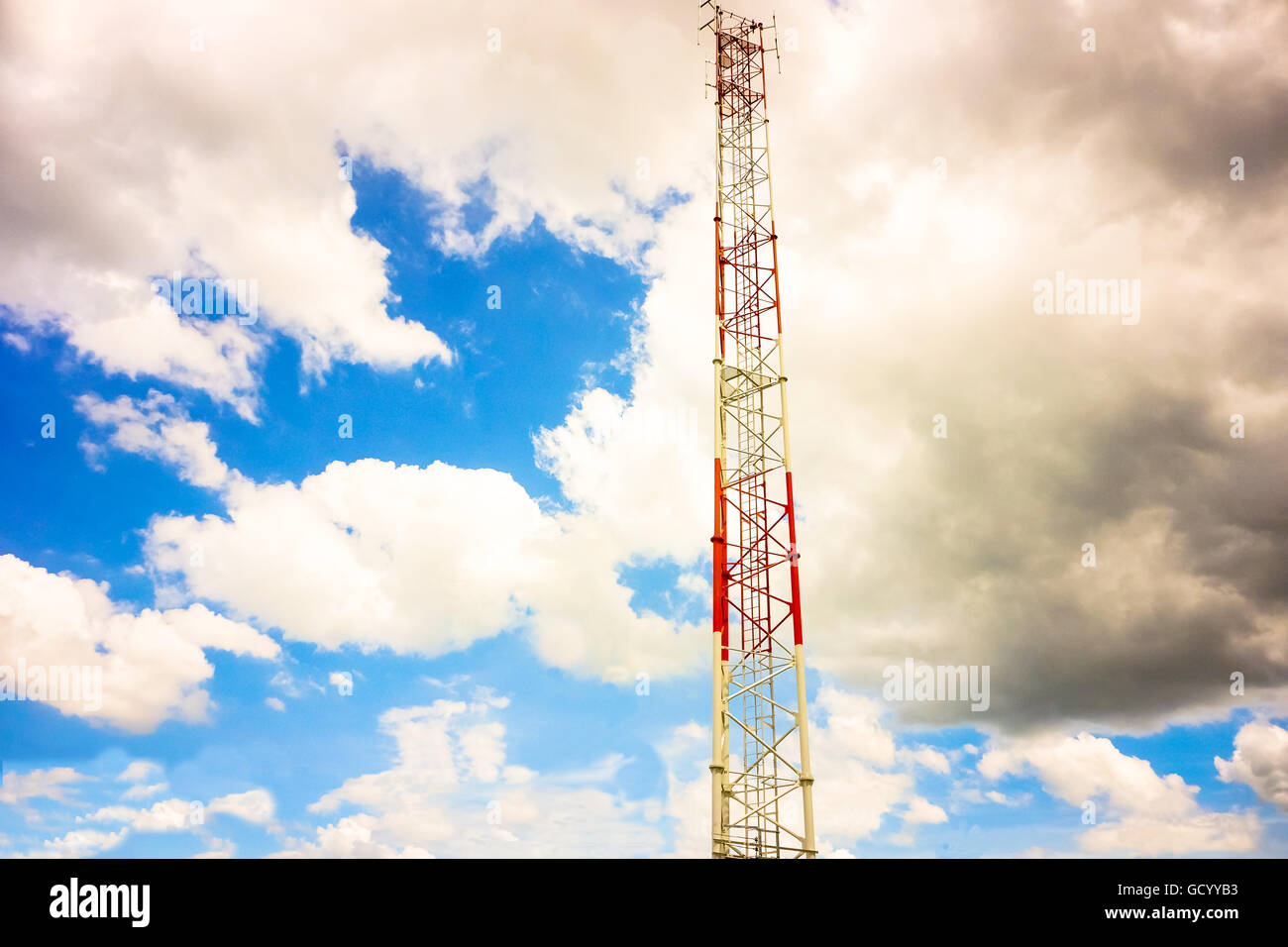 Telecommunication tower and antenna against the sky Stock Photo - Alamy