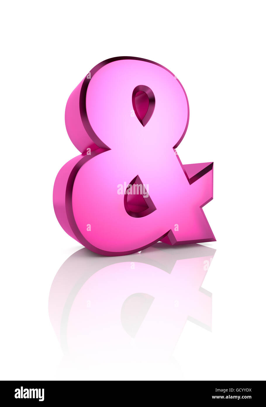 Pink ampersand symbol isolated on white background. 3d rendering Stock ...