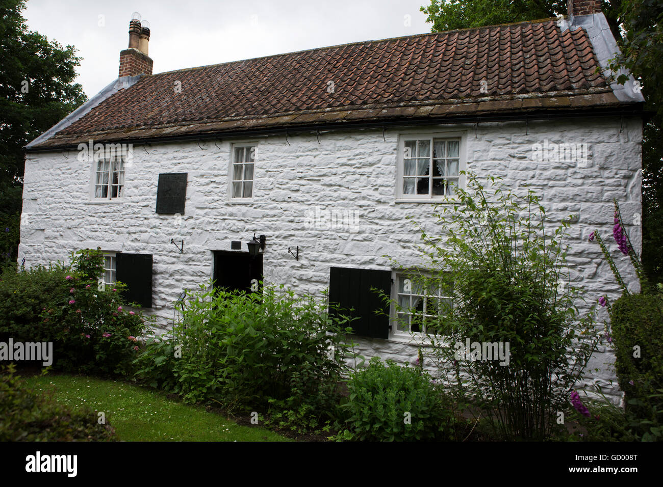 The cottage in which George Stephenson, the engineer and inventor, was ...