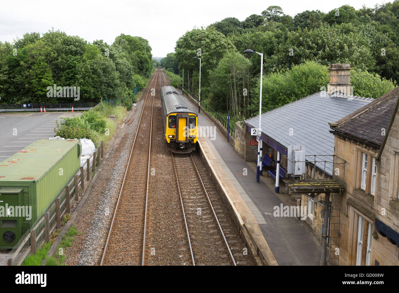 A cross country train, running between Newcastle-upon-Tyne and Carlisle ...