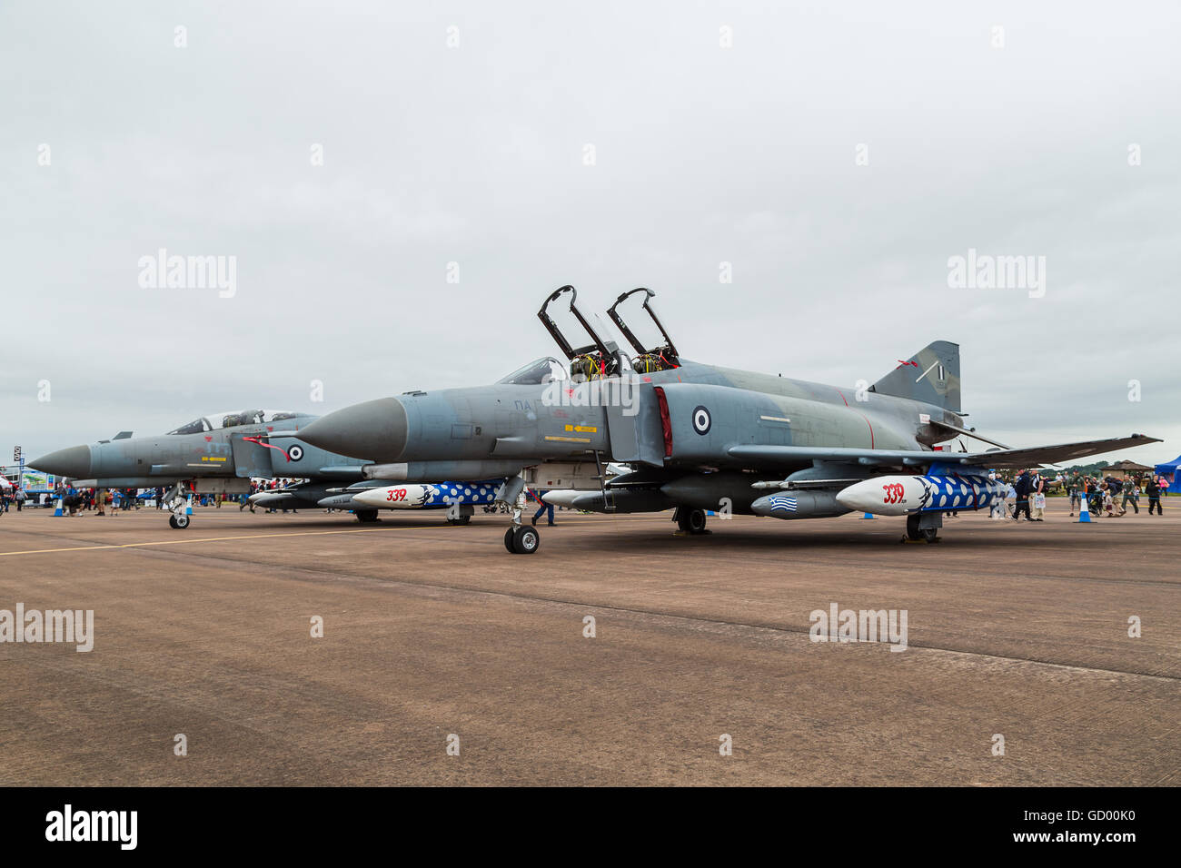 One of the Greek F-4E Phantom's with it's canopies open pictured at the ...