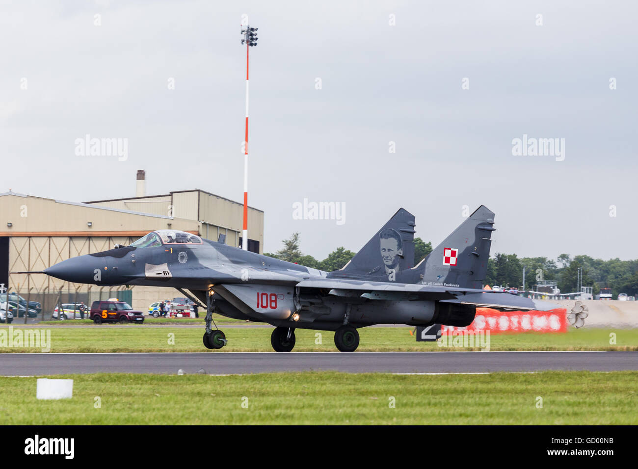 Landing chute of the Polish Fulcrum deployed pictured at the 2016 Royal ...