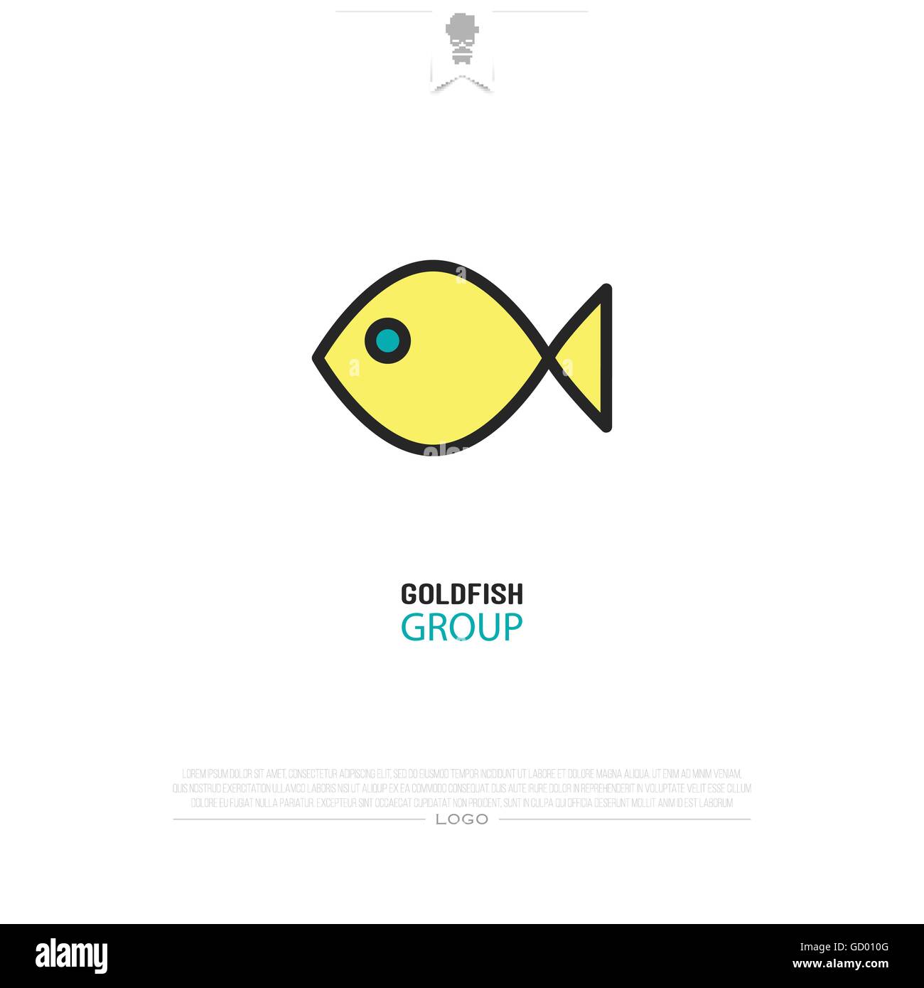 abstract fish icon isolated on white background. vector minimal logo ...